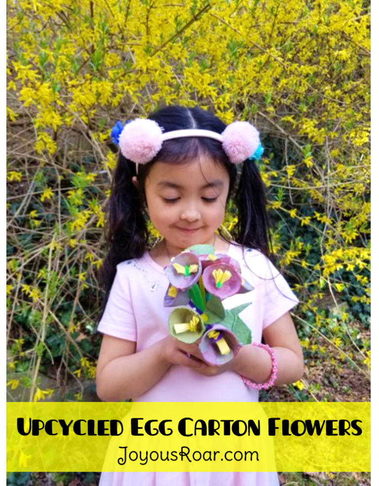 Upcycled Egg Carton Flowers for Earth Day - Joyous Roar